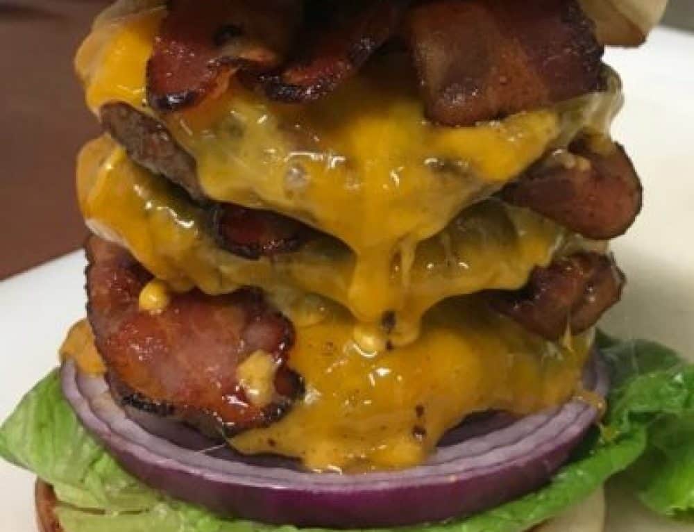 Bacon Cheddar Half Pound Burger – Mountain Harbour